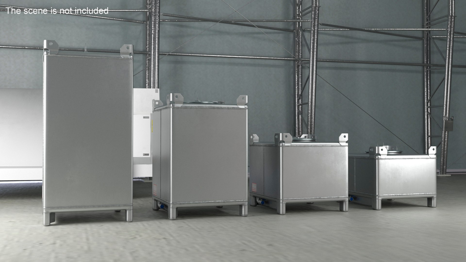 120-550 Gallon Stainless Steel IBC Tote Tank Set 3D Model - TurboSquid ...