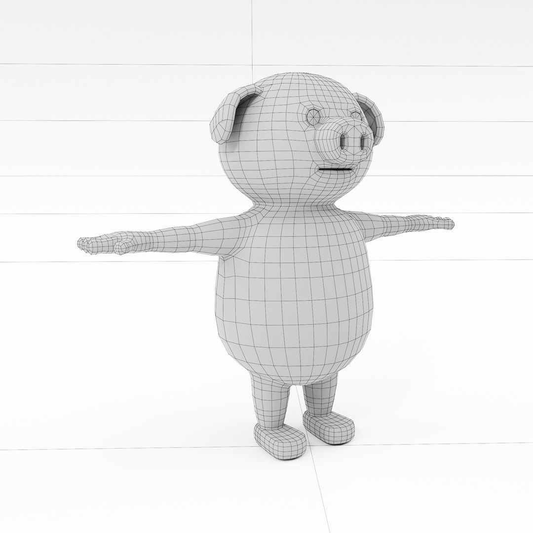 Pig Cartoon Animal 3d Model Model - TurboSquid 1996762