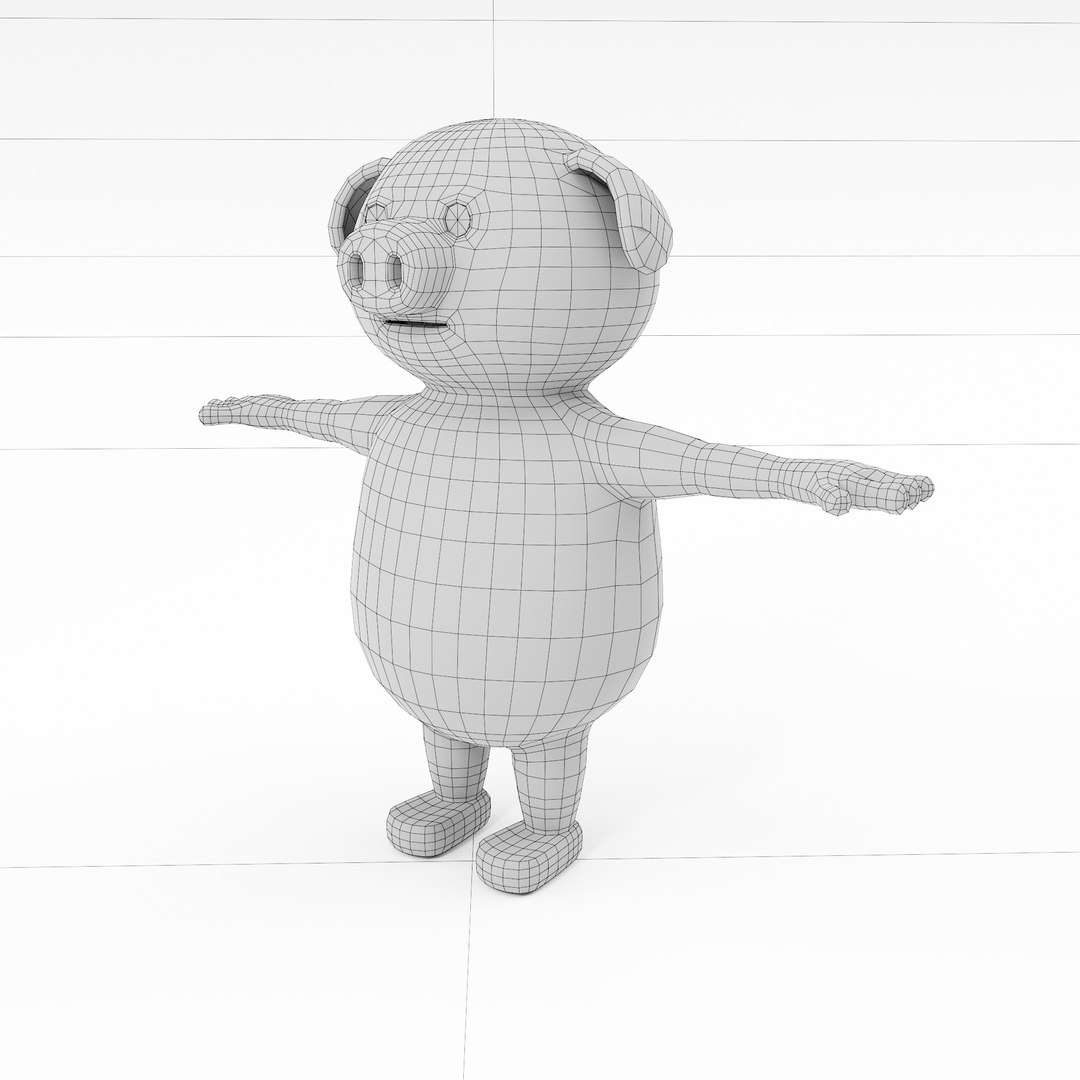 Pig Cartoon Animal 3d Model Model - TurboSquid 1996762