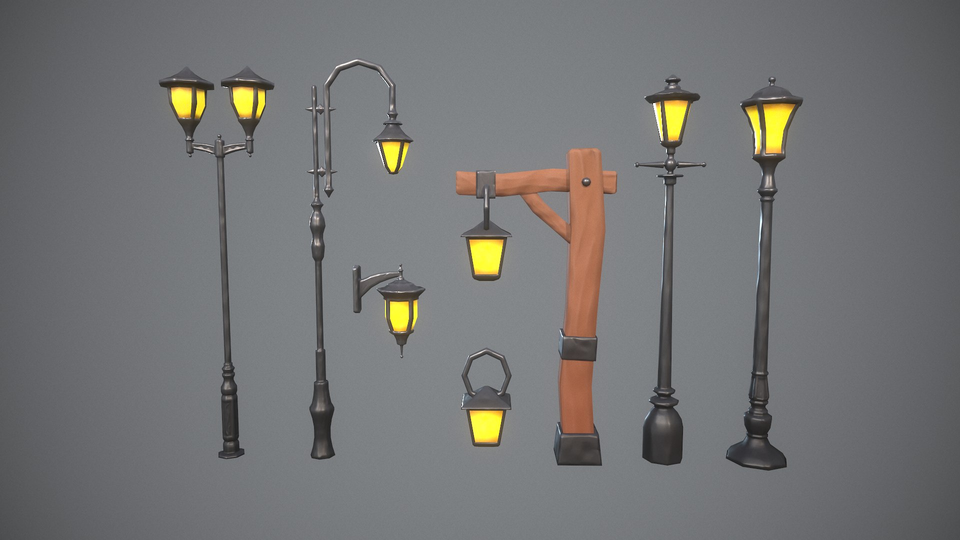 3D Stylized lamps - TurboSquid 1898909