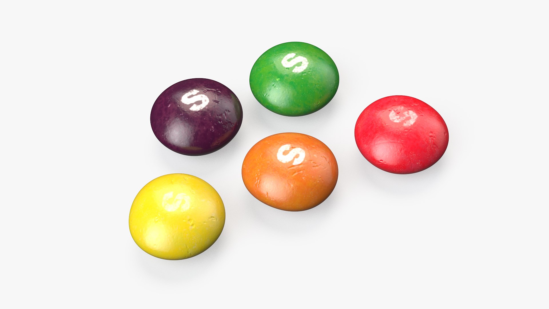 Multicolored Skittles Candies 3D Model - TurboSquid 2268153
