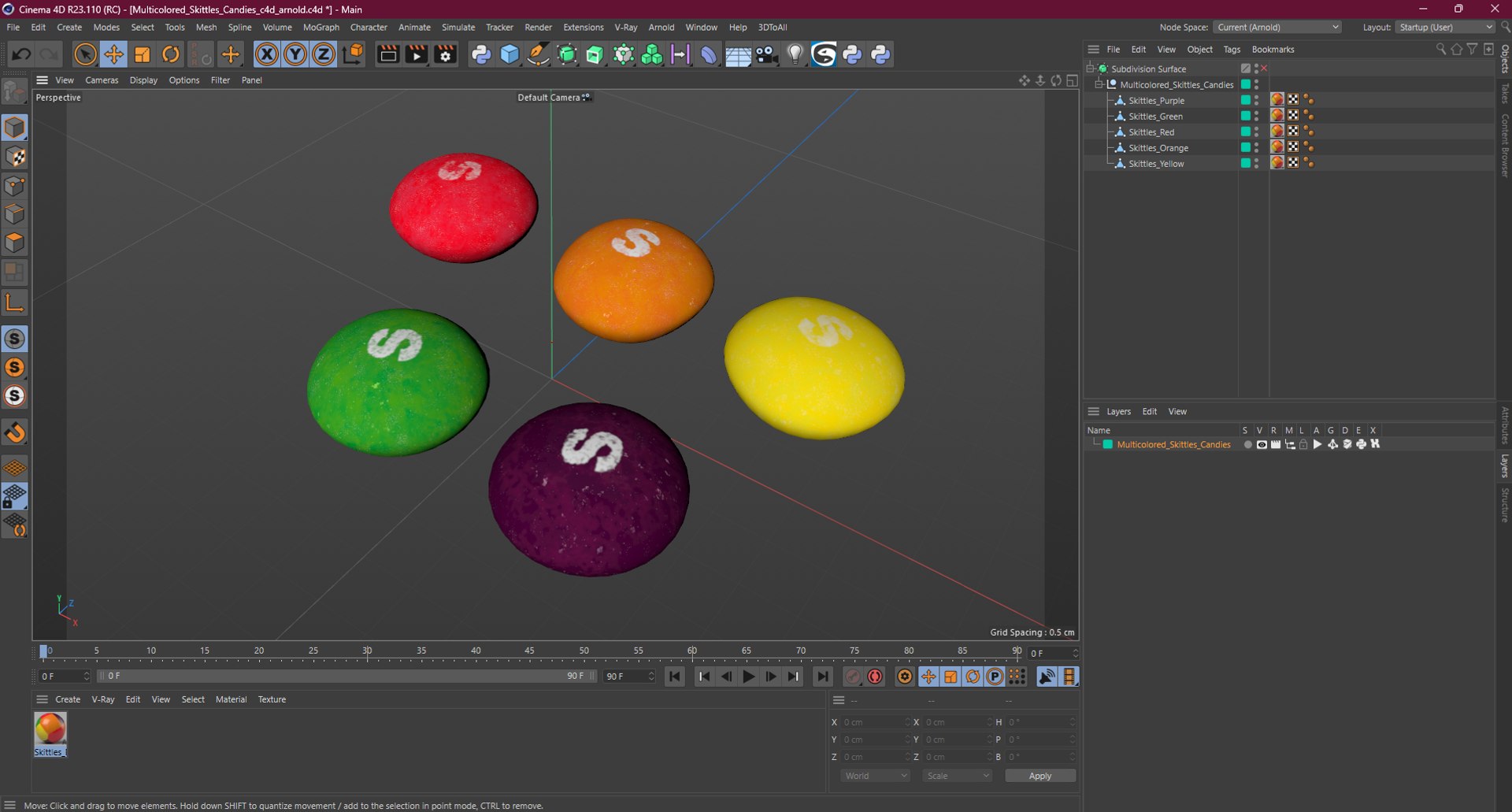 Multicolored Skittles Candies 3D Model - TurboSquid 2268153