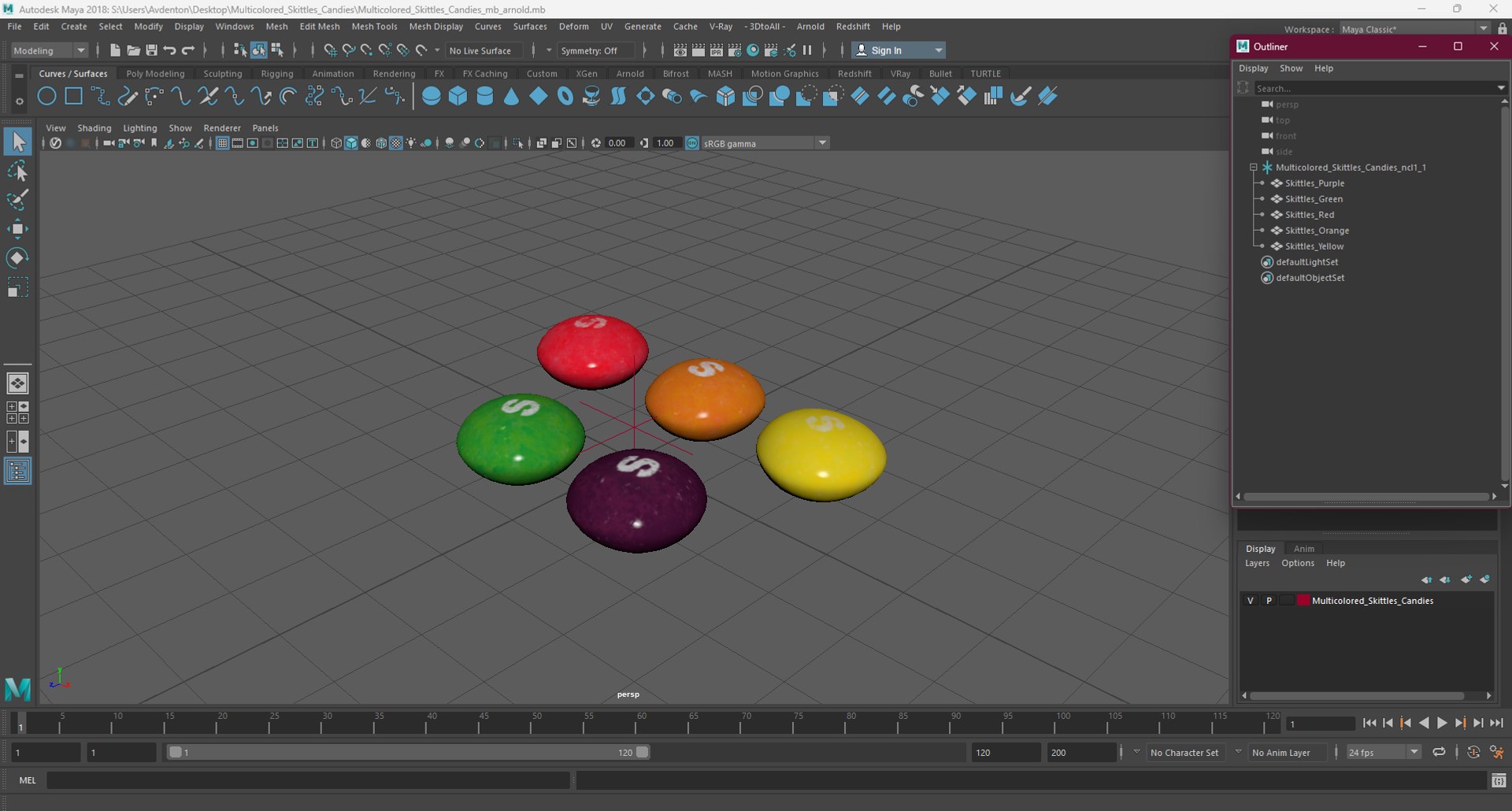 Multicolored Skittles Candies 3D Model - TurboSquid 2268153