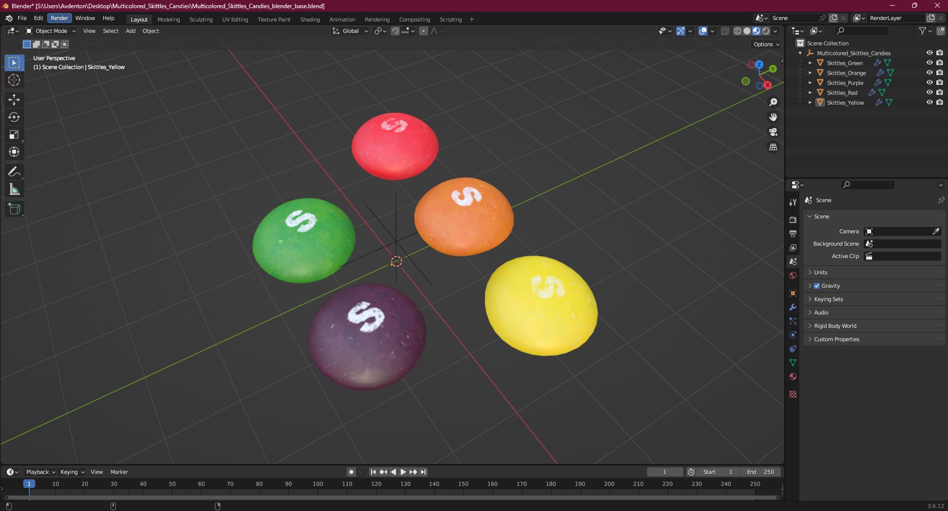 Multicolored Skittles Candies 3D Model - TurboSquid 2268153