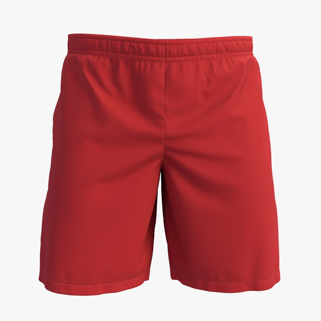 3D model Red Cotton Shorts - TurboSquid 2065477