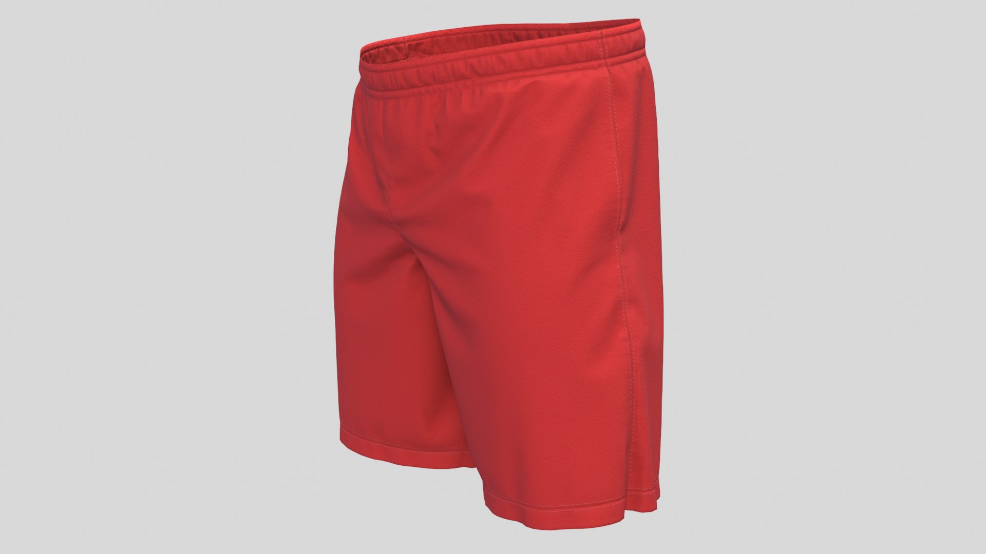 3D Model Red Cotton Shorts - TurboSquid 2065477