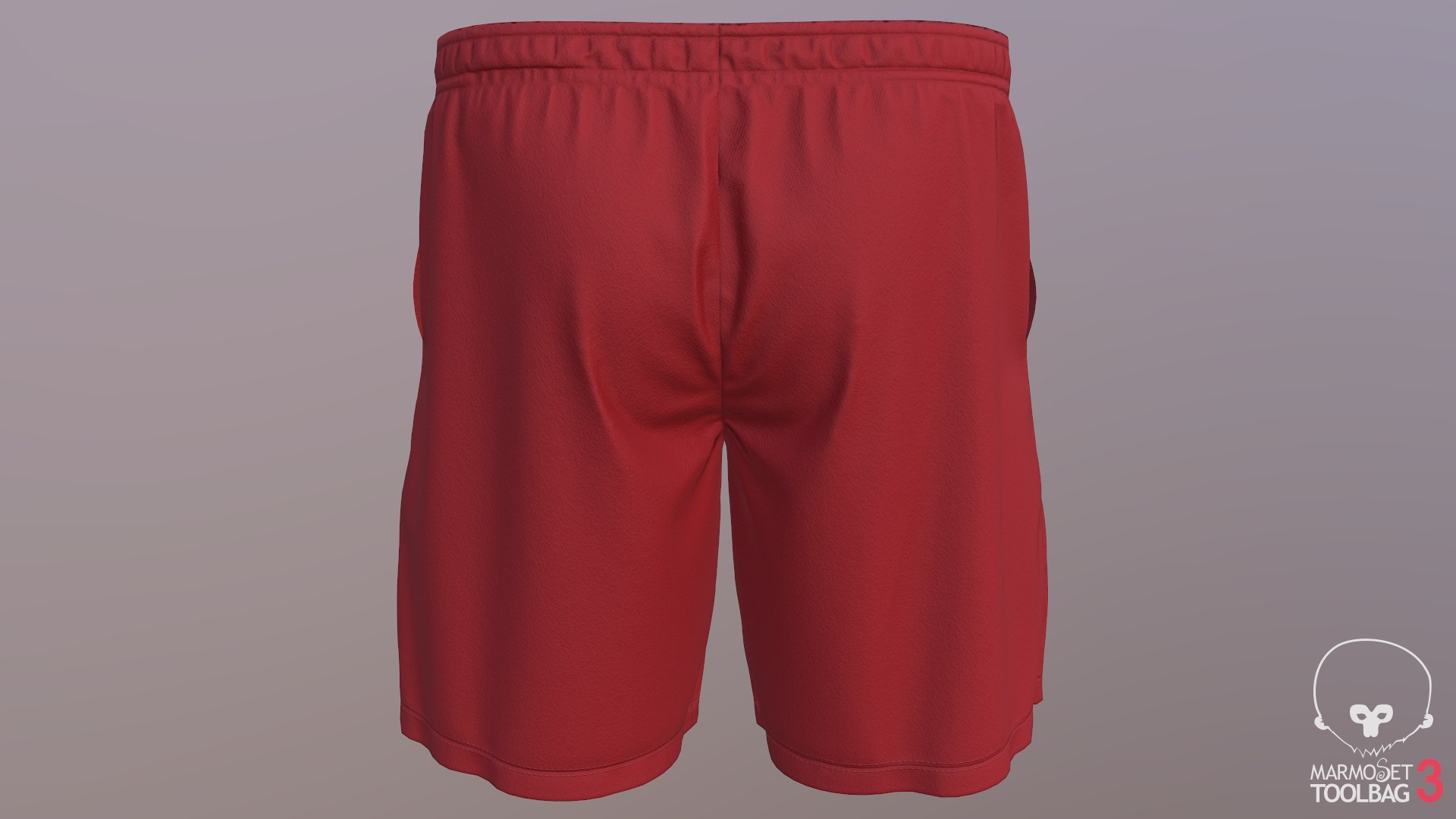 3D Model Red Cotton Shorts - TurboSquid 2065477