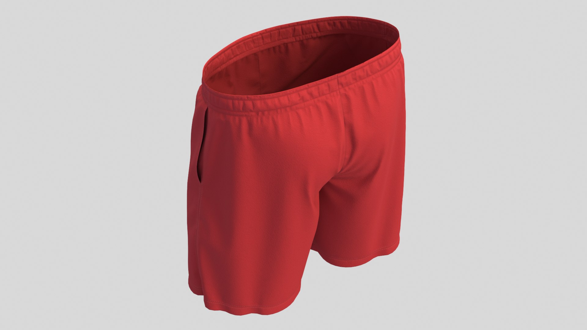3D Model Red Cotton Shorts - TurboSquid 2065477