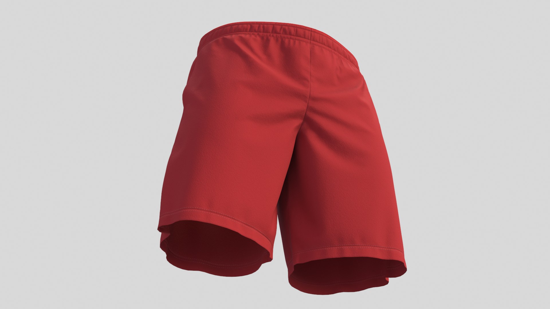 3D Model Red Cotton Shorts - TurboSquid 2065477