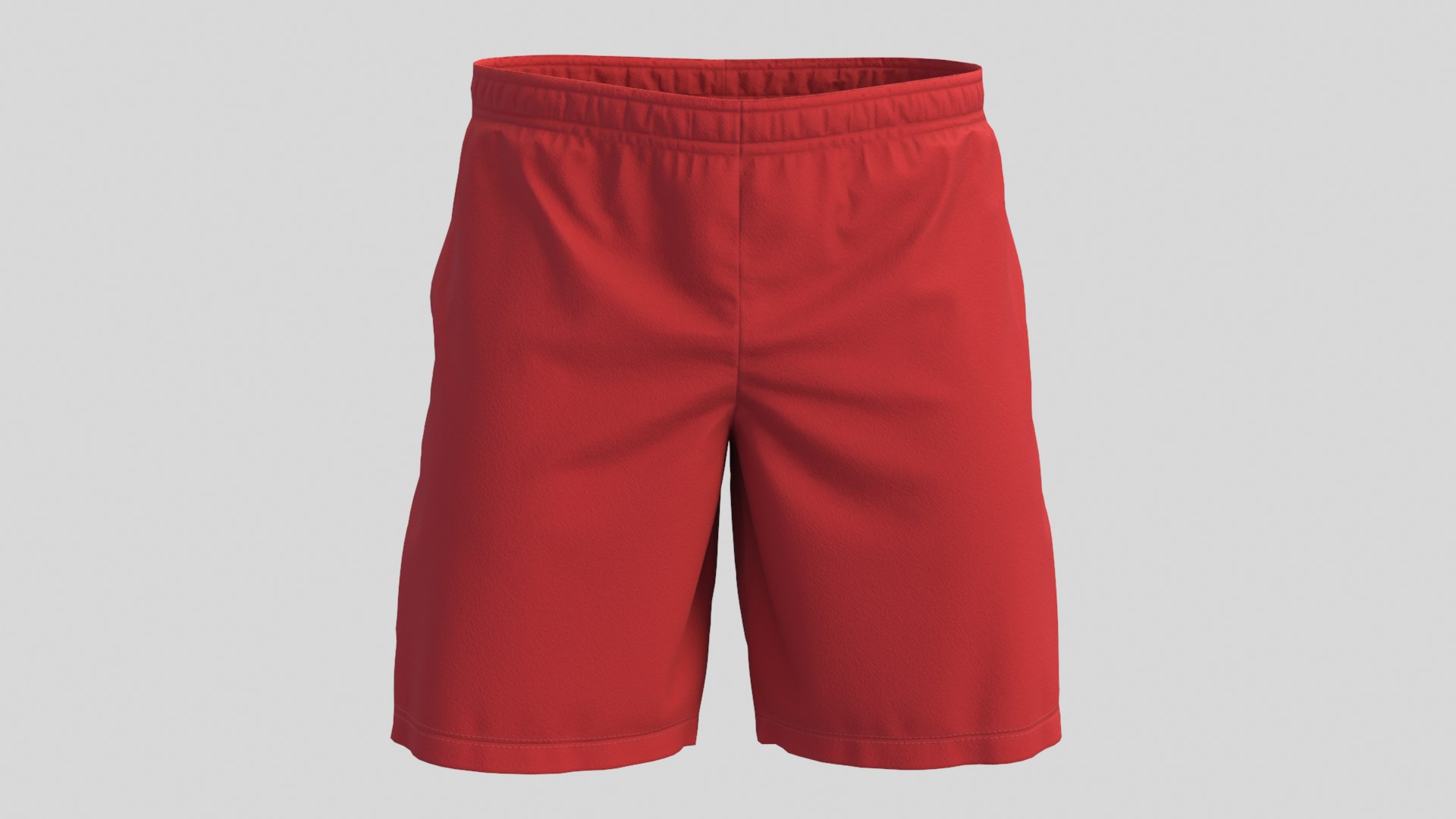 3D Model Red Cotton Shorts - TurboSquid 2065477