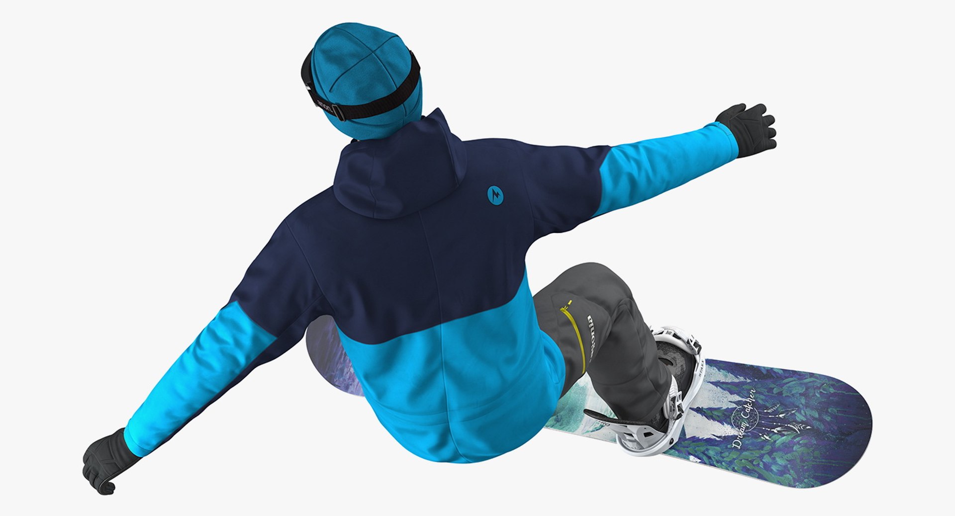 3D Model Snowboarder Riding Pose Boards - TurboSquid 1377393