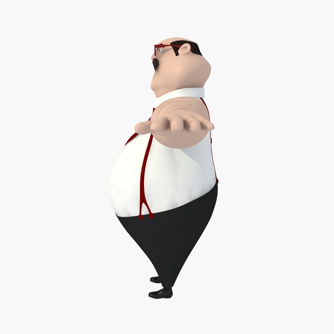 3D model cartoon fat man - TurboSquid 1240897