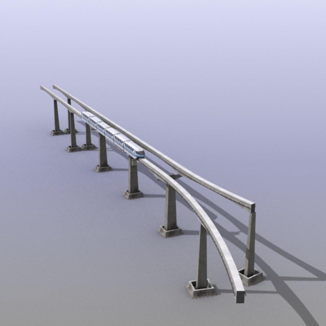 3ds Max Modern Monorail Train
