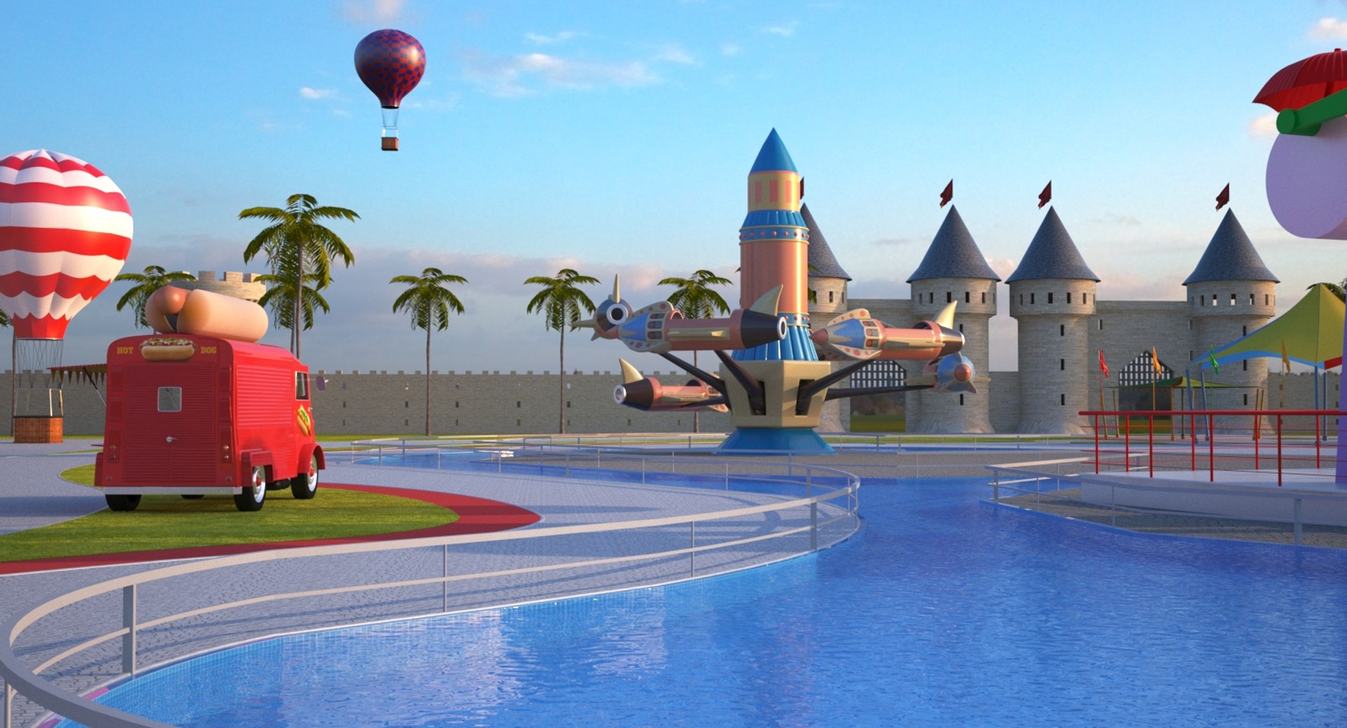 Theme Park 3D Model - TurboSquid 1283547