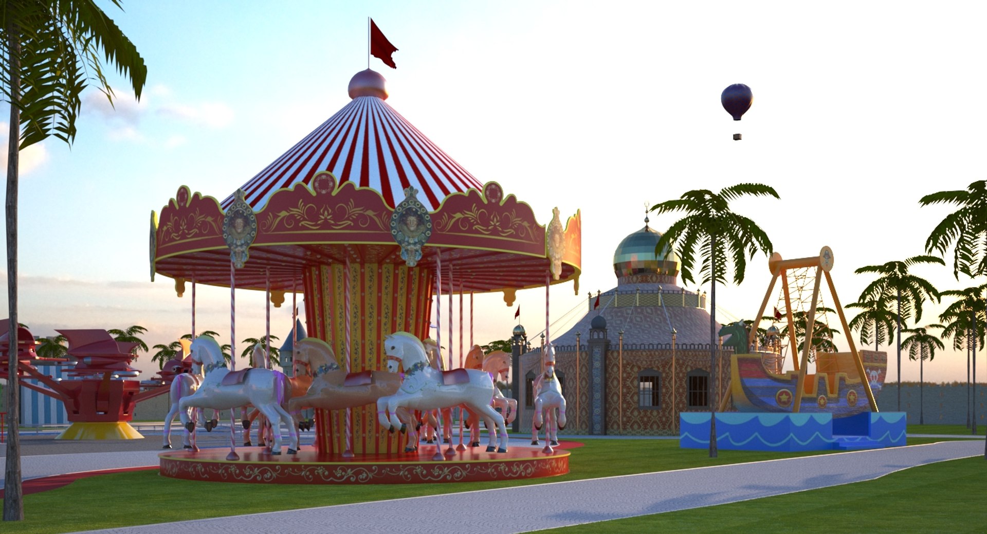 Theme Park 3D Model - TurboSquid 1283547