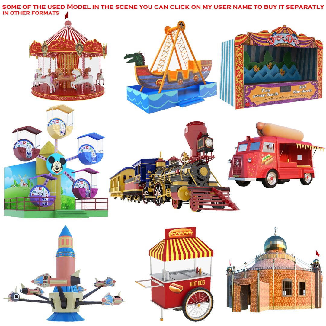 Theme Park 3D Model - TurboSquid 1283547
