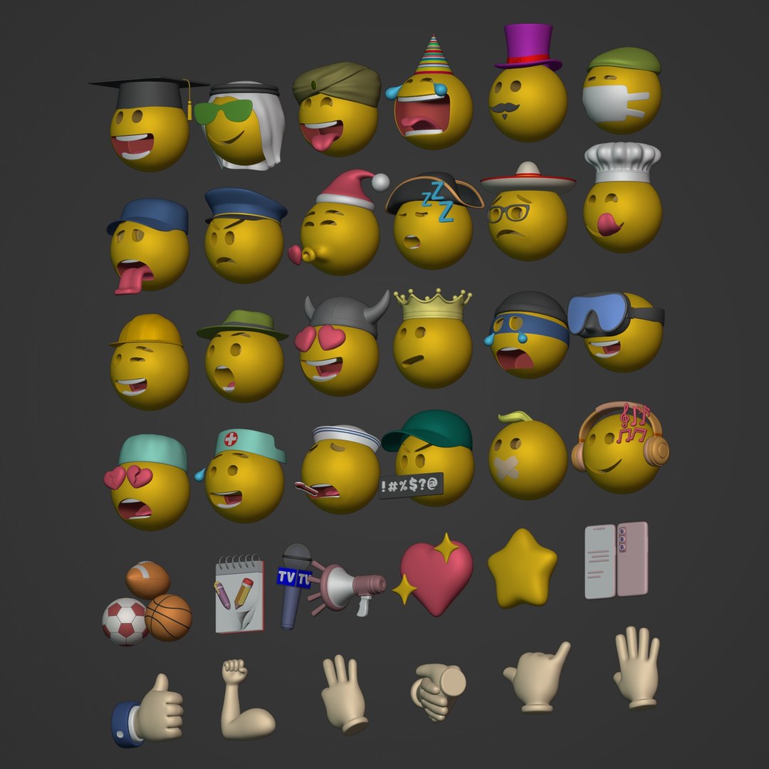 Characters Emoticons 3D Model - TurboSquid 1652428