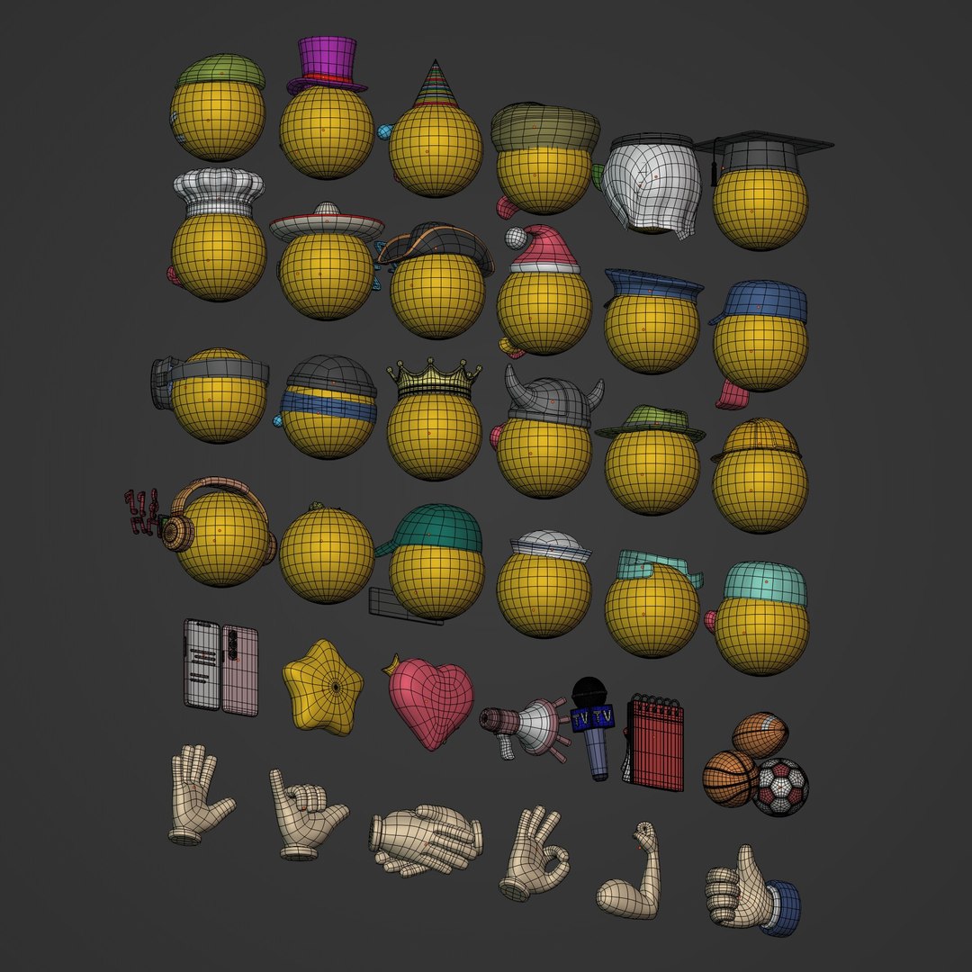 Characters Emoticons 3D Model - TurboSquid 1652428