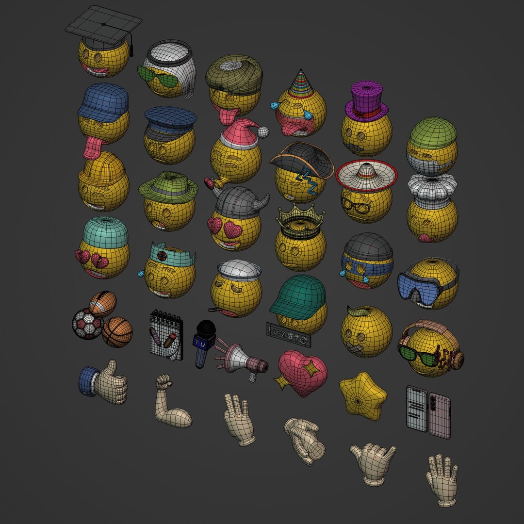 Characters Emoticons 3D Model - TurboSquid 1652428