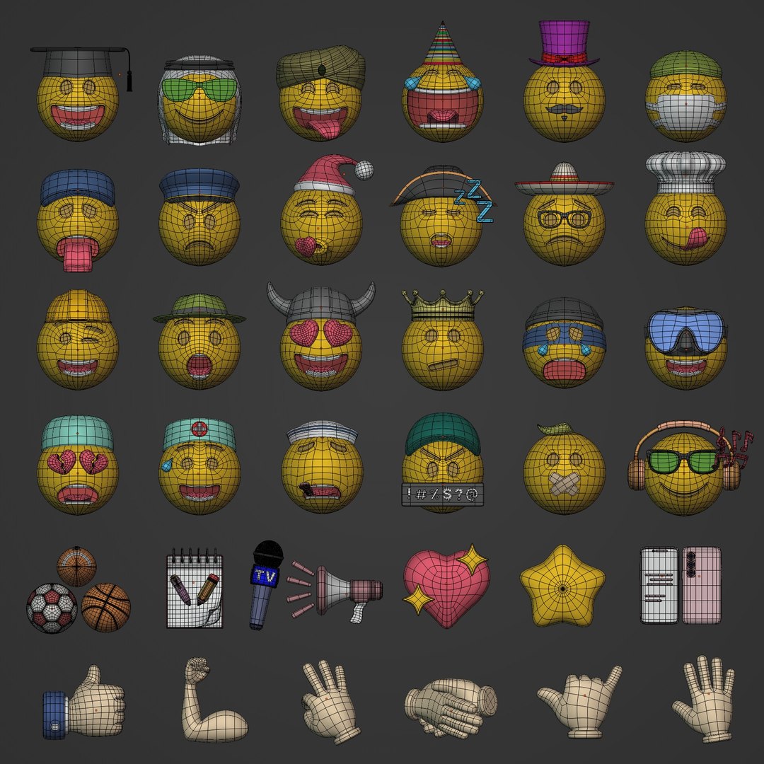 Characters Emoticons 3D Model - TurboSquid 1652428