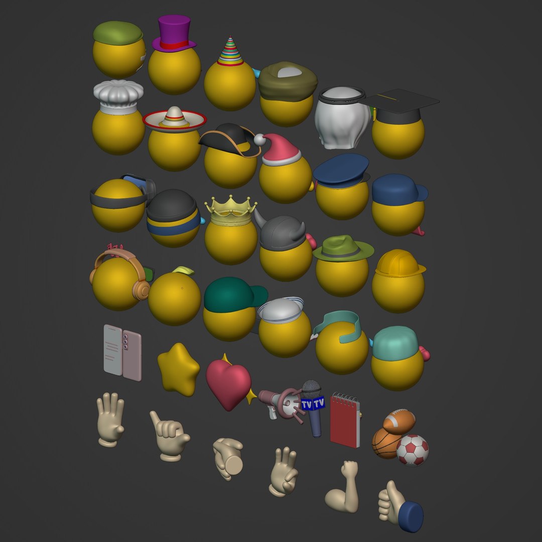 Characters Emoticons 3D Model - TurboSquid 1652428
