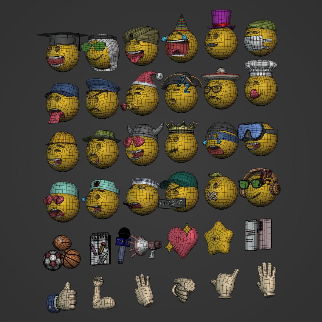 Characters Emoticons 3D Model - TurboSquid 1652428