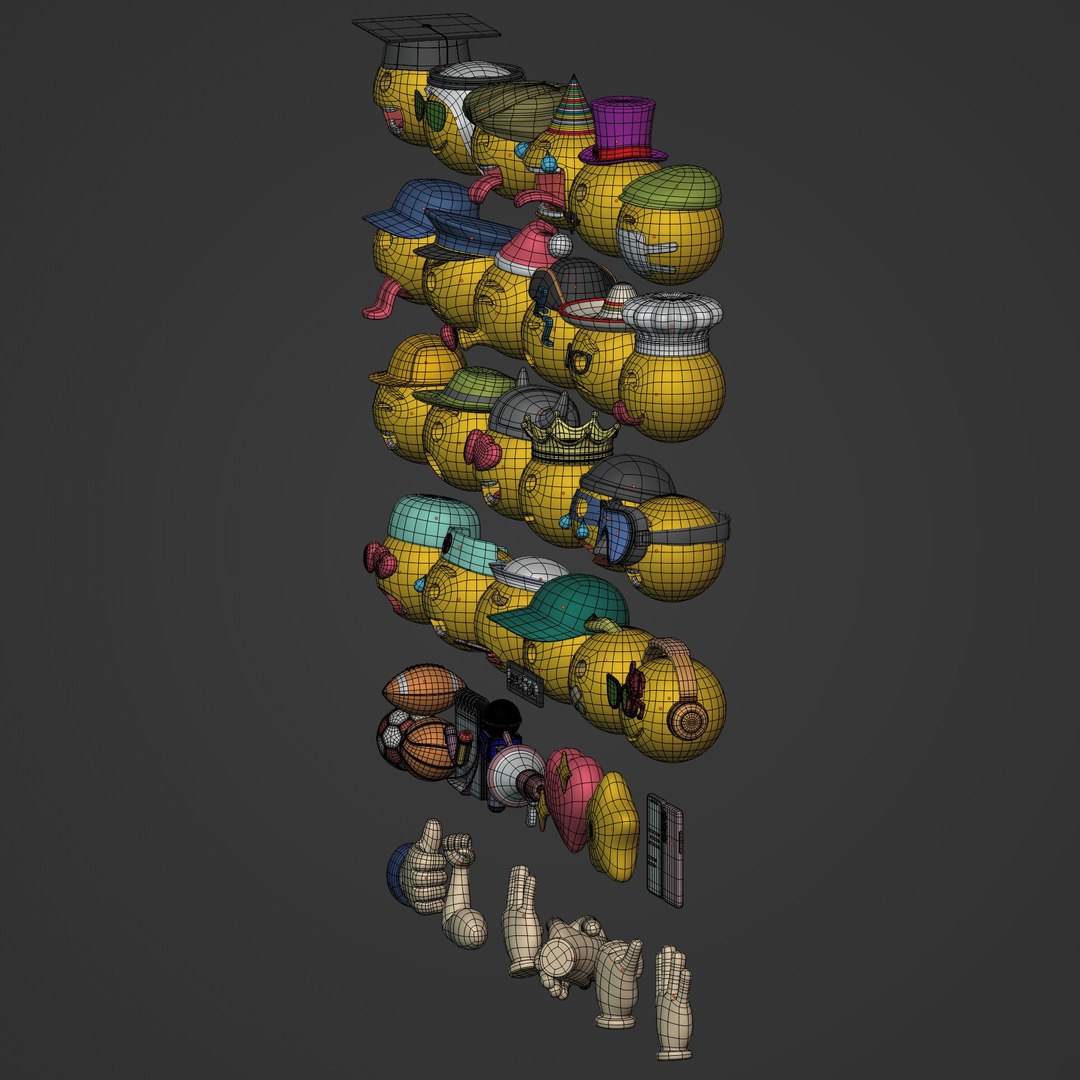 Characters Emoticons 3D Model - TurboSquid 1652428