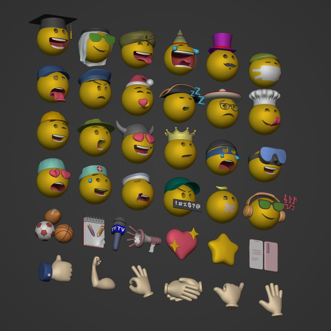 Characters Emoticons 3D Model - TurboSquid 1652428