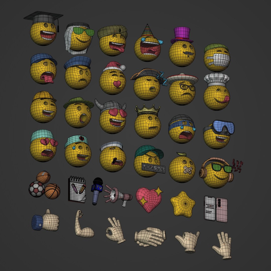 Characters Emoticons 3D Model - TurboSquid 1652428