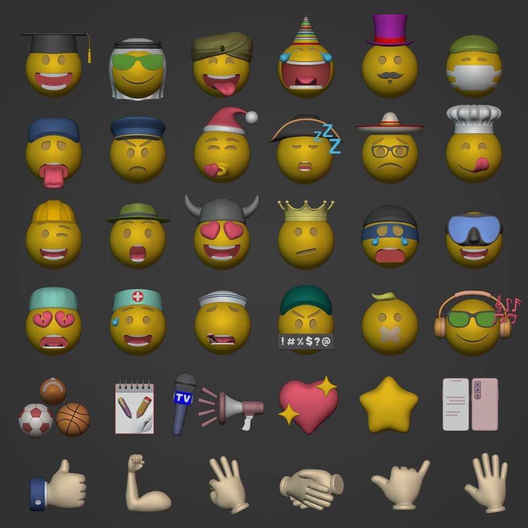 Characters Emoticons 3D Model - TurboSquid 1652428