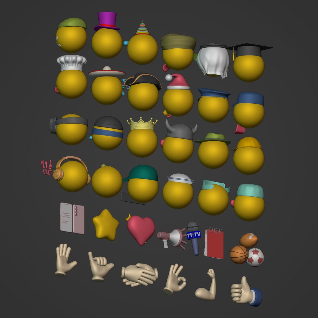 Characters Emoticons 3D Model - TurboSquid 1652428