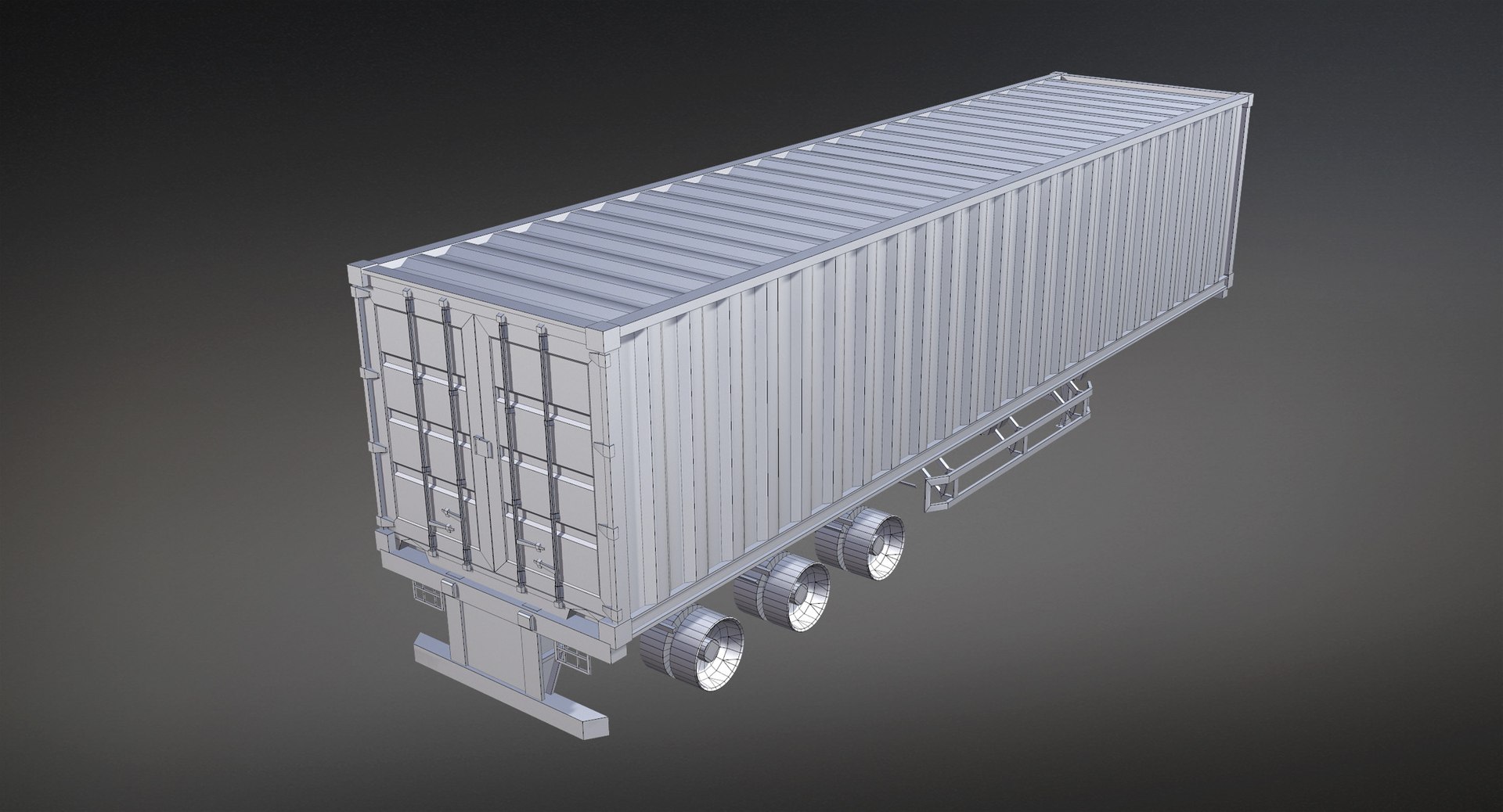 Low-poly Truck Cargo Container Max
