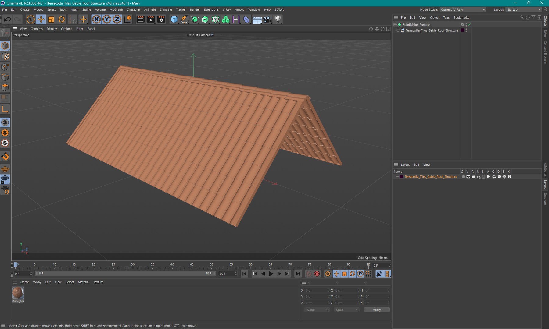 3D Terracotta Tiles Gable Roof Structure Model - TurboSquid 2371501