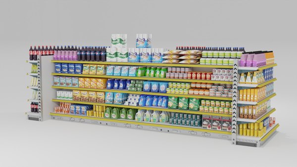 Supermarket Shelf PACK 3D model - TurboSquid 2040042