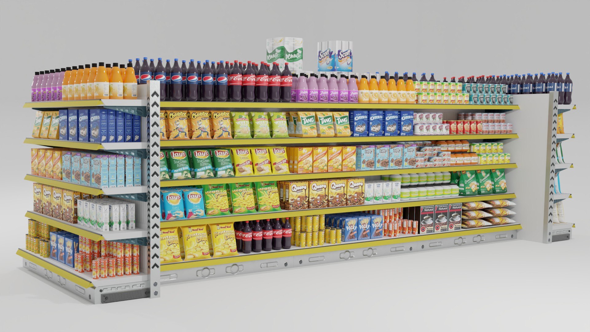 Supermarket Shelf PACK 3D Model - TurboSquid 2040042
