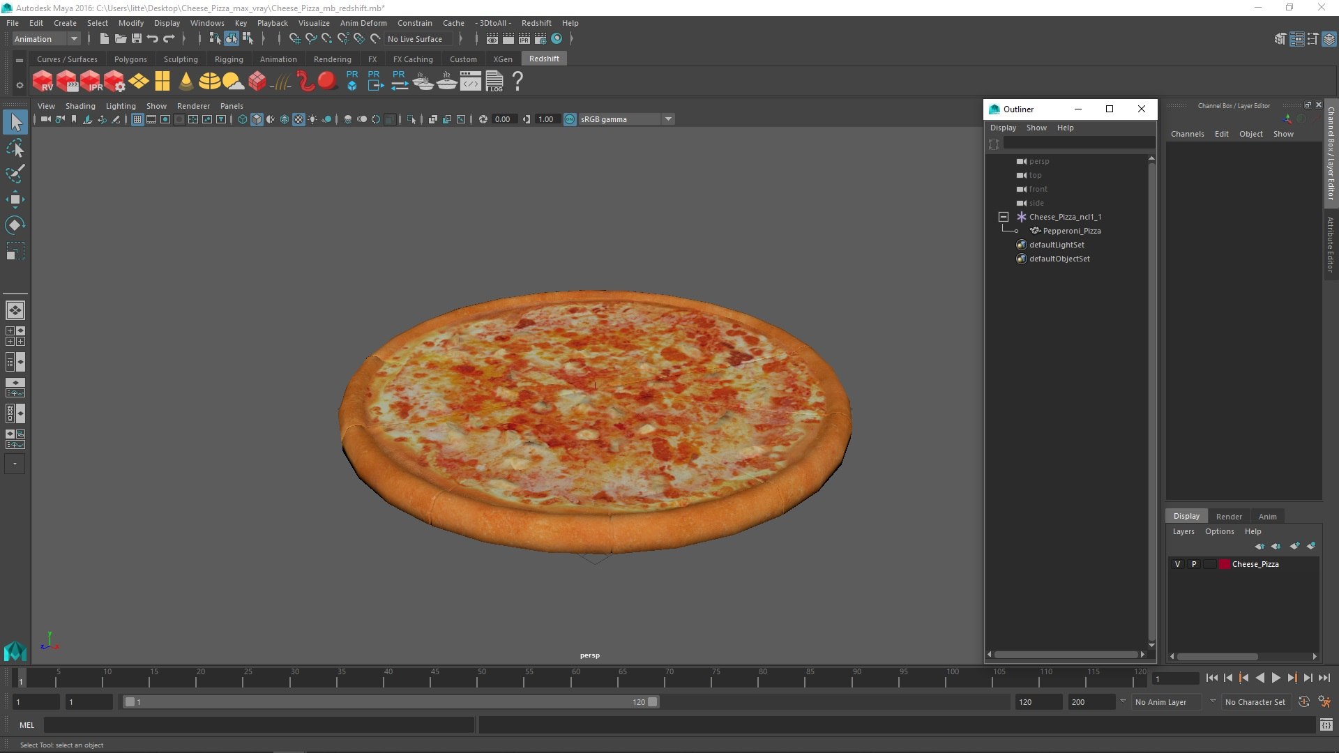 Cheese Pizza 3D Model - TurboSquid 2248525