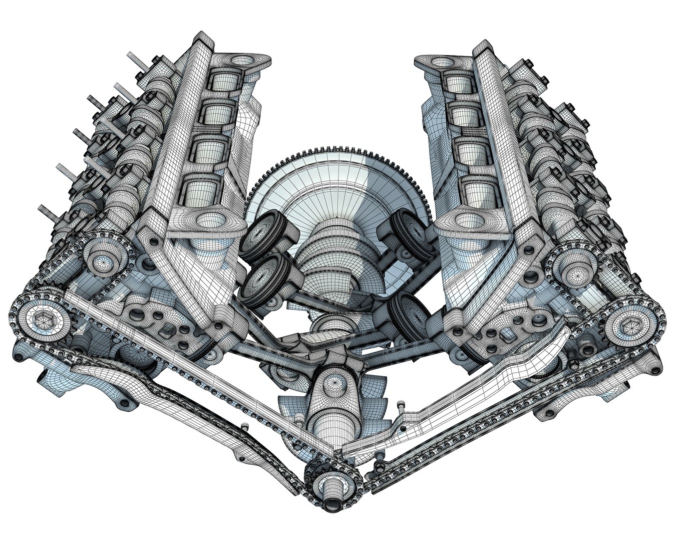 3D model v8 car engine interior parts - TurboSquid 1324685