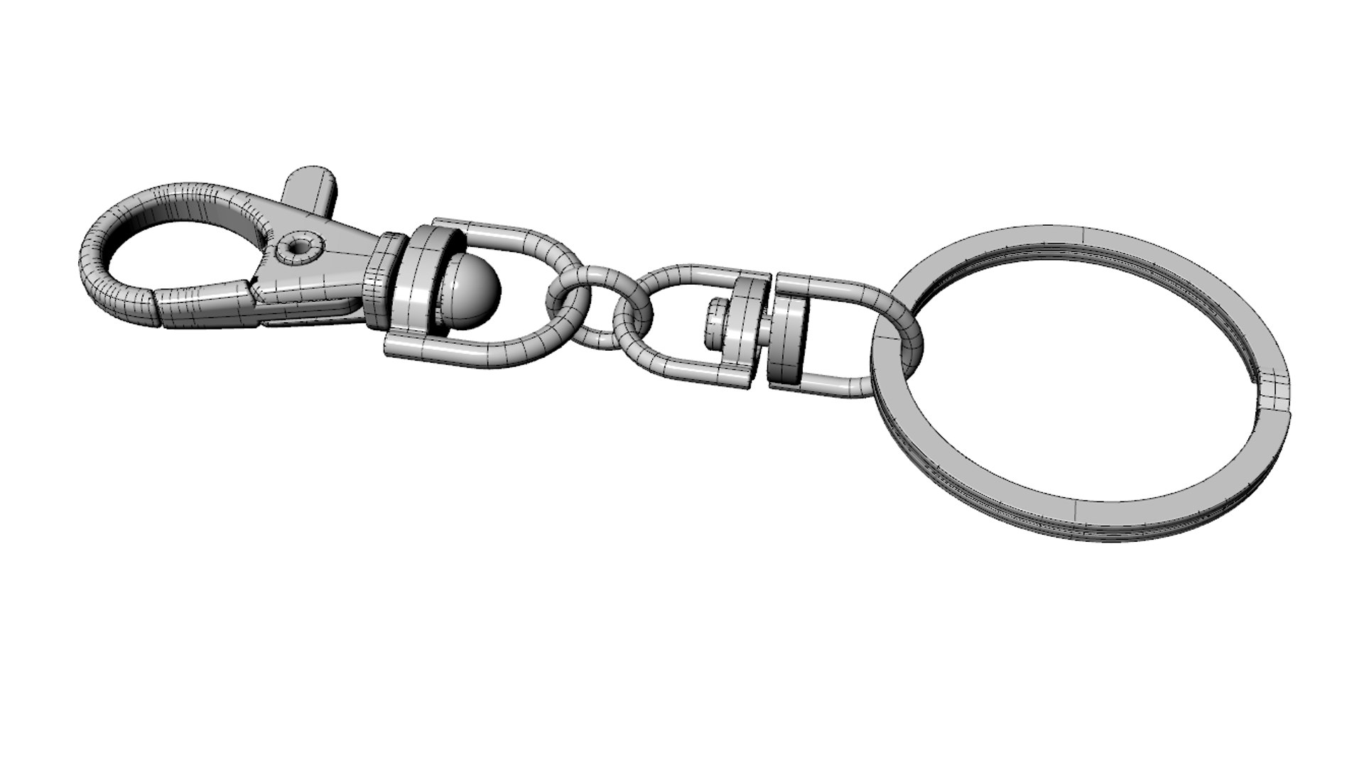 3D Key Chain With Lobster Clasp Type Model - TurboSquid 1918875