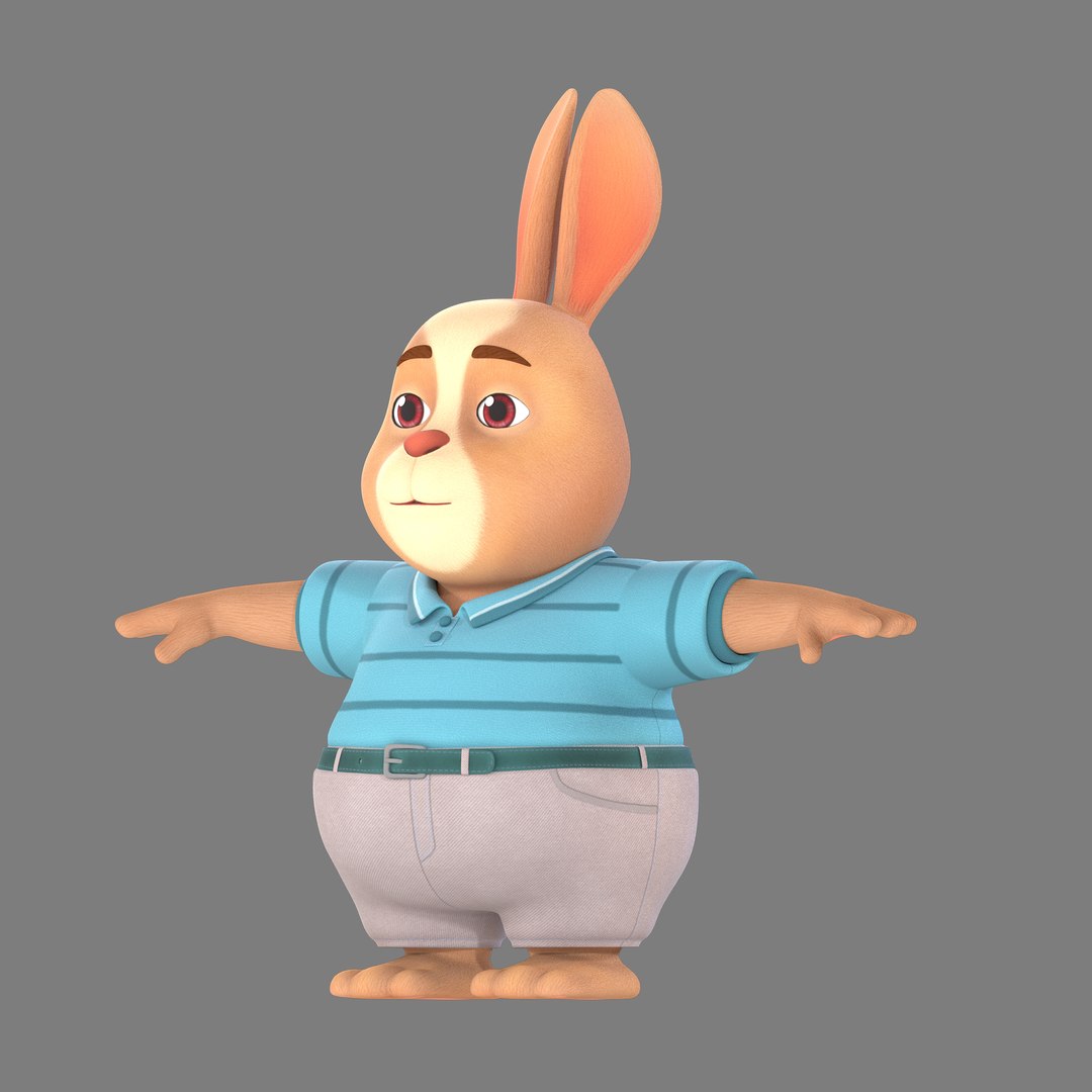 3D Model Cartoon Rabbit - TurboSquid 2143236