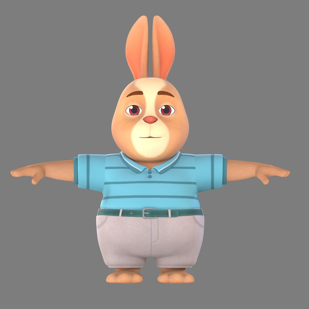 3D Model Cartoon Rabbit - TurboSquid 2143236