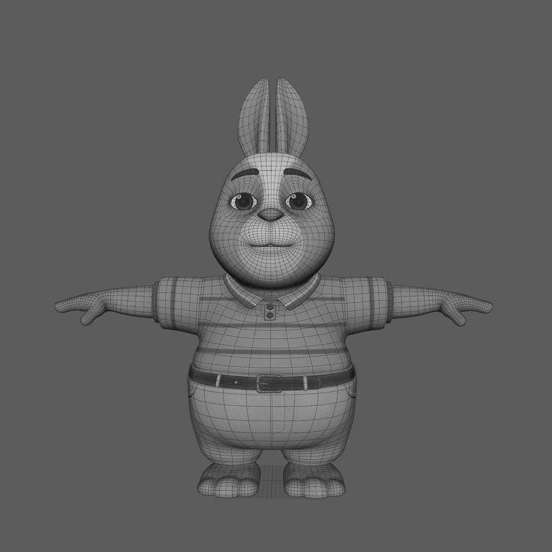 3D Model Cartoon Rabbit - TurboSquid 2143236