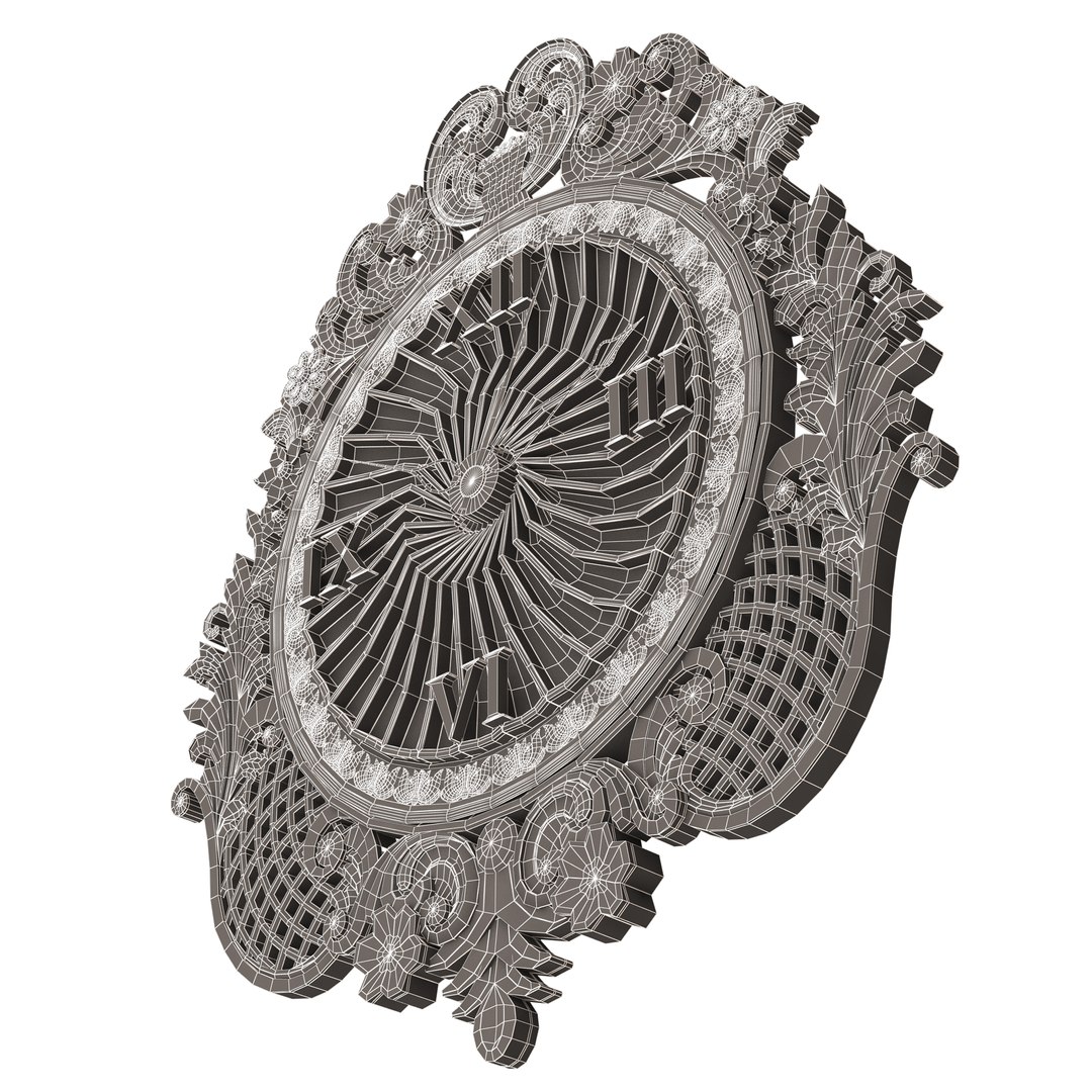 3D Model Classic Wall Clock 03 Gold - TurboSquid 2137274