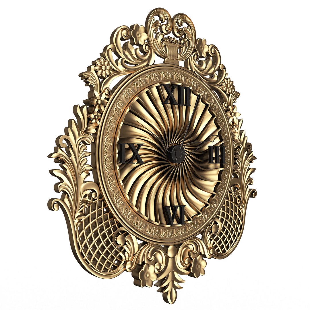 3D model Classic Wall Clock 03 Gold - TurboSquid 2137274