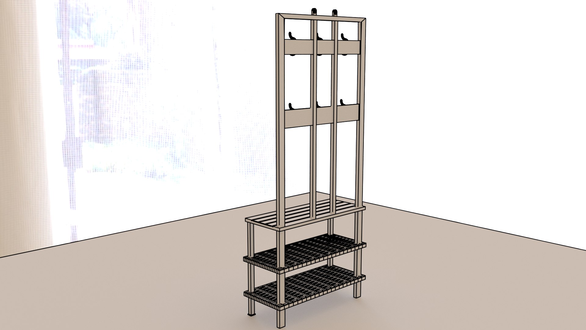 Coat Rack 3D Model - TurboSquid 1545165