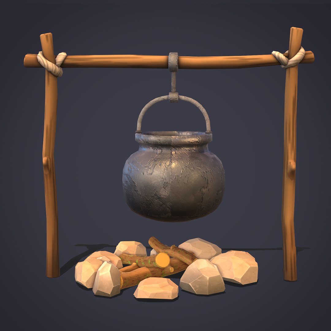 3D Stylized Fireplace Campfire - Lowpoly And Gameready - TurboSquid 2200831