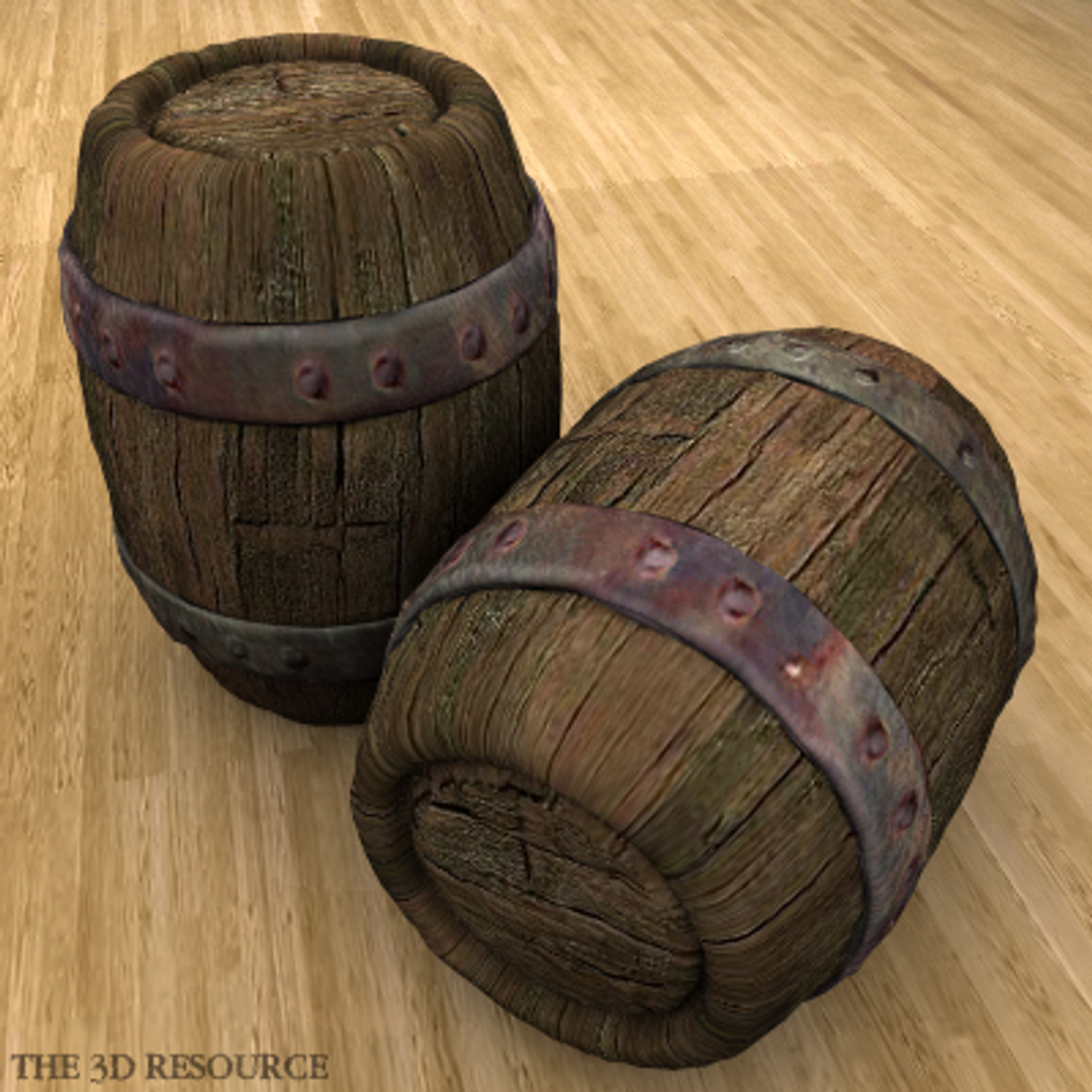 rustic barrel 3d max