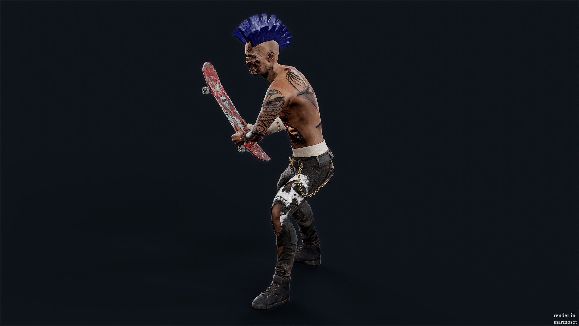 PUNK UNDEAD SKATEBOARDER 2 3D Model - TurboSquid 2344064