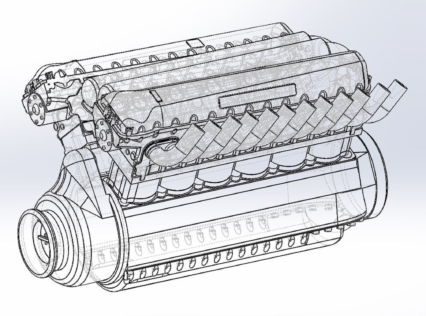 3D Engine V12 Of Vintage Dragster Scale 1 To 25 Model - TurboSquid 2431457