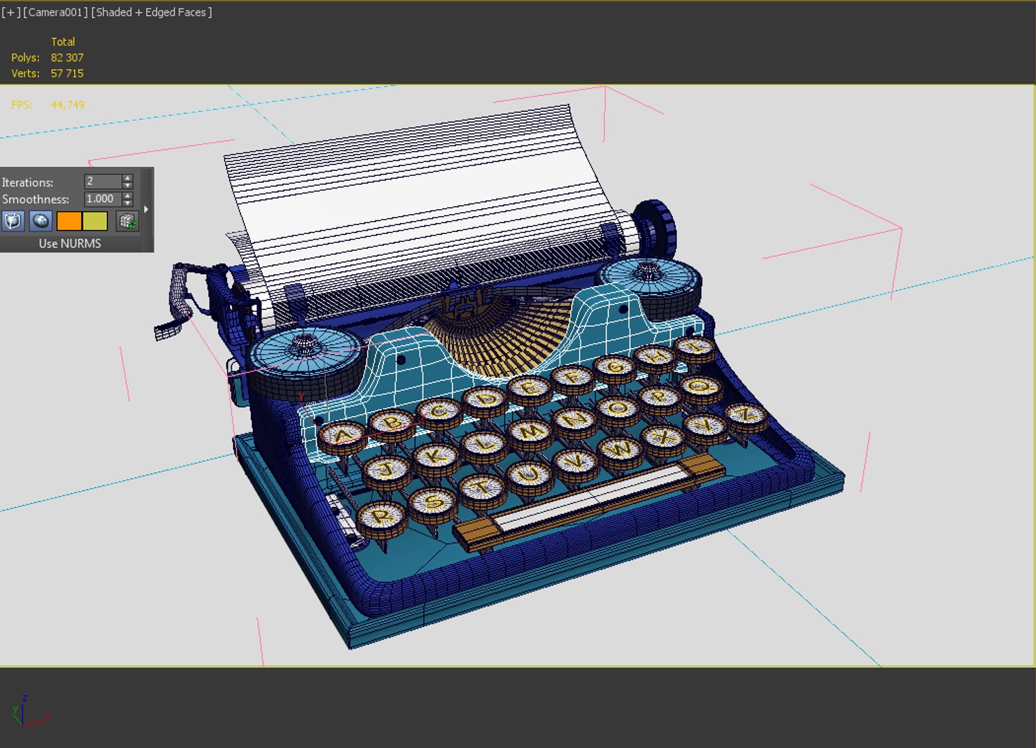 3d Cartoon Typewriter