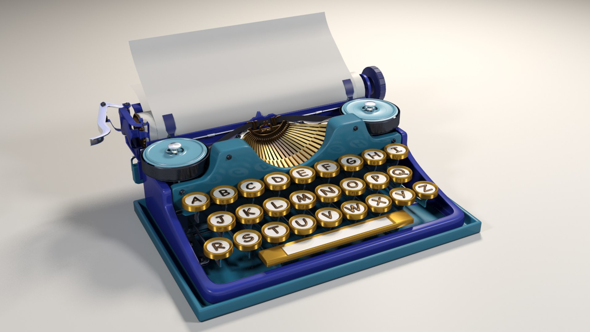 3d Cartoon Typewriter